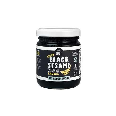 Crunchy Black Sesame Spread (No Sugar Added) 180g - CaveNut Malaysia