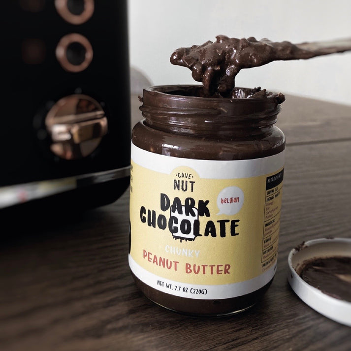 Dark Chocolate Peanut Butter 220g (Chunky) - CaveNut Malaysia